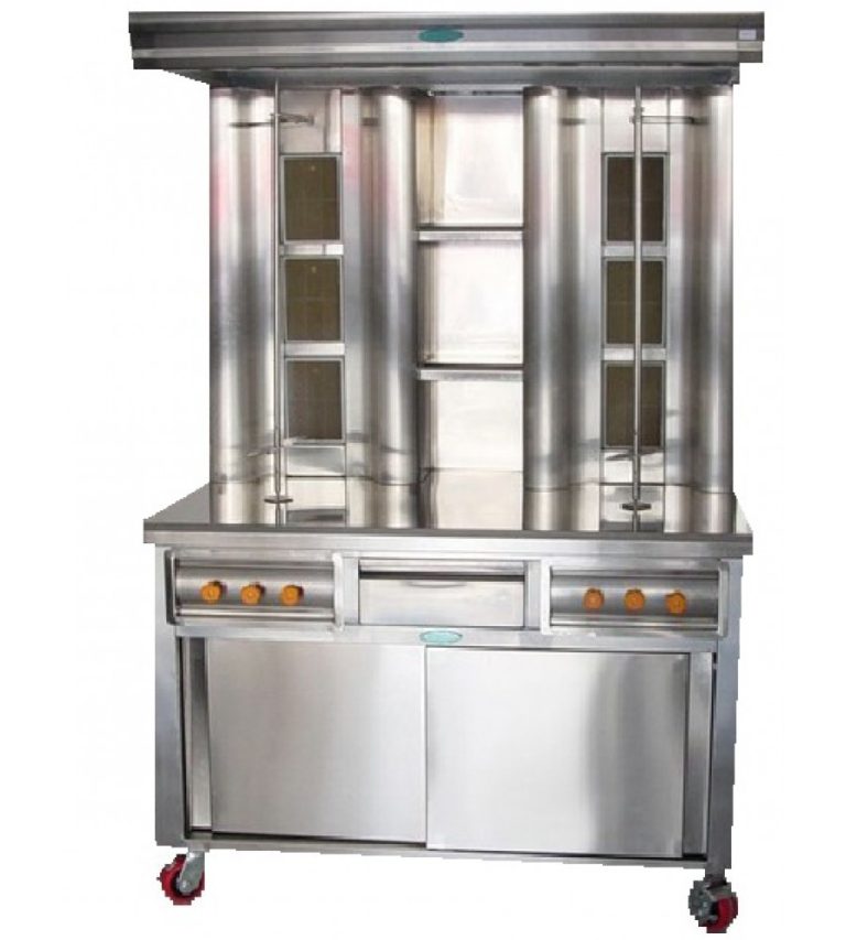 Double Gas Shawerma Machine on Cabinet. – Alsafa Kitchen